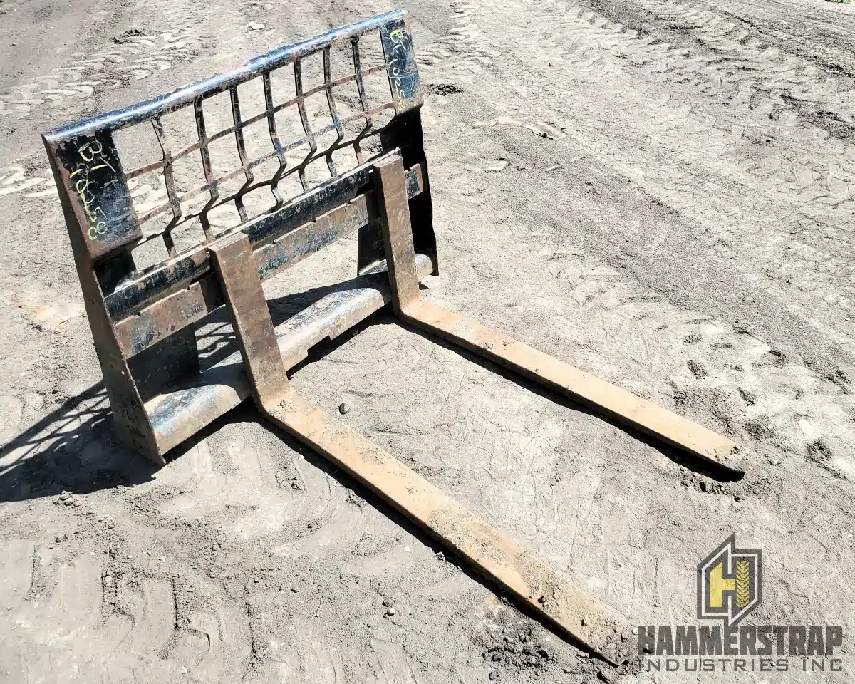 Used Caterpillar Heavy Duty Skid Steer Bobcat Forks Assembly Attachment ...