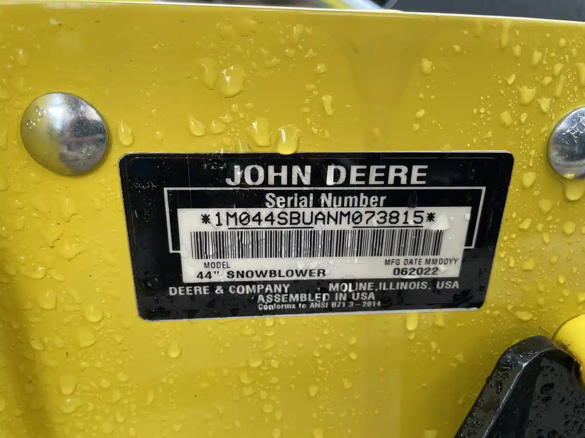 Used 2022 John Deere SB44 Snow Blower | AgDealer